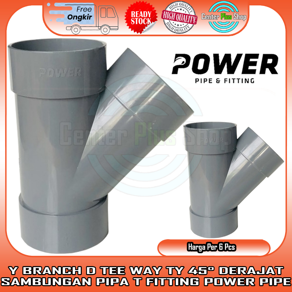 Jual 6 Pcs Y Branch D Pvc Tee Way T Ty 45° Derajat 1½” 2” 3”X2” 1,5 1.5 ...