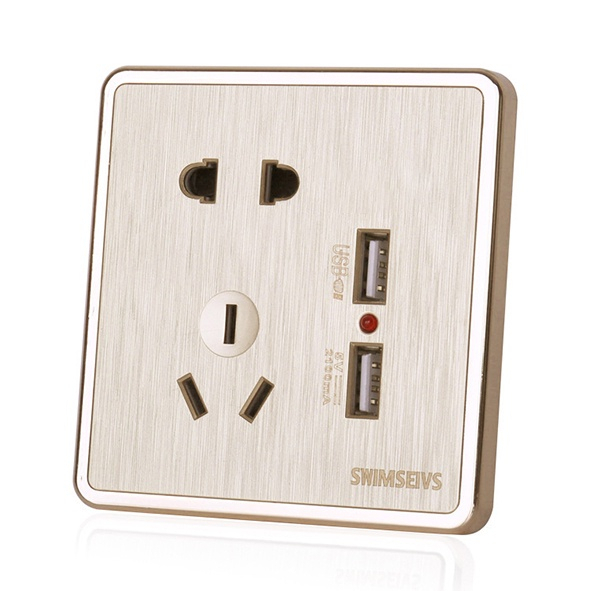 Jual Sakelar Lampu Emas Gold Brushed 1/2/3 Gang Electrical Switch ...