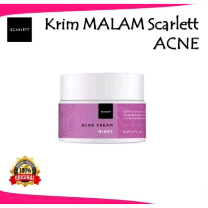 Jual PAKET 3 IN 1 SCARLET ACNE SERIES DAY CREAM, NIGHT CREAM , ACNE ...