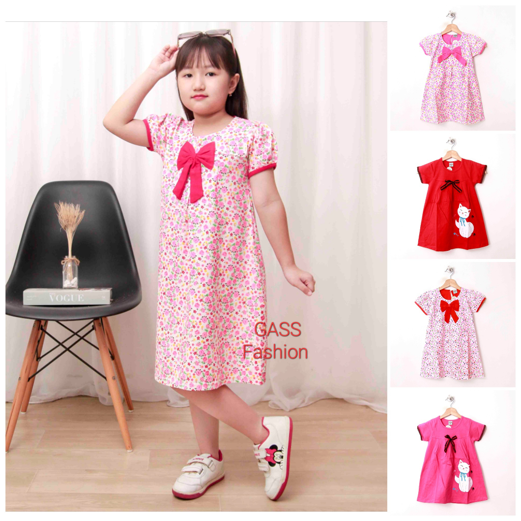 Jual Pakaian Anak Perempuan Dress Kembang Usia 1 2 3 4 5 6 7 8 Tahun ...