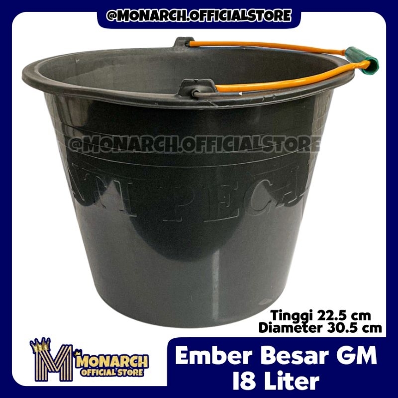 Jual EMBER PLASTIK HITAM BESAR 18 LITER CUCI BAJU COR MERK GM ANTI ...