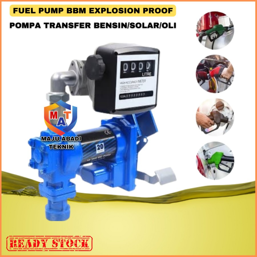 Jual Fuel Pump Flowmeter Solar Bensin Minyak DC 12 Volt Pompa Transfer ...