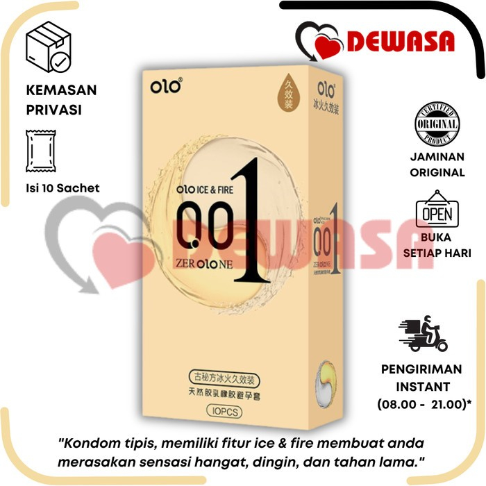 Jual OLO Kondom 001 Performa Ice & Fire Gold - 1 Pcs (Condom 0.01 REPACK) | Shopee Indonesia