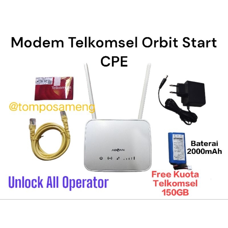 Jual Modem Router Orbit Start Advan CPE Free Kuota 27GB Telkomsel ...