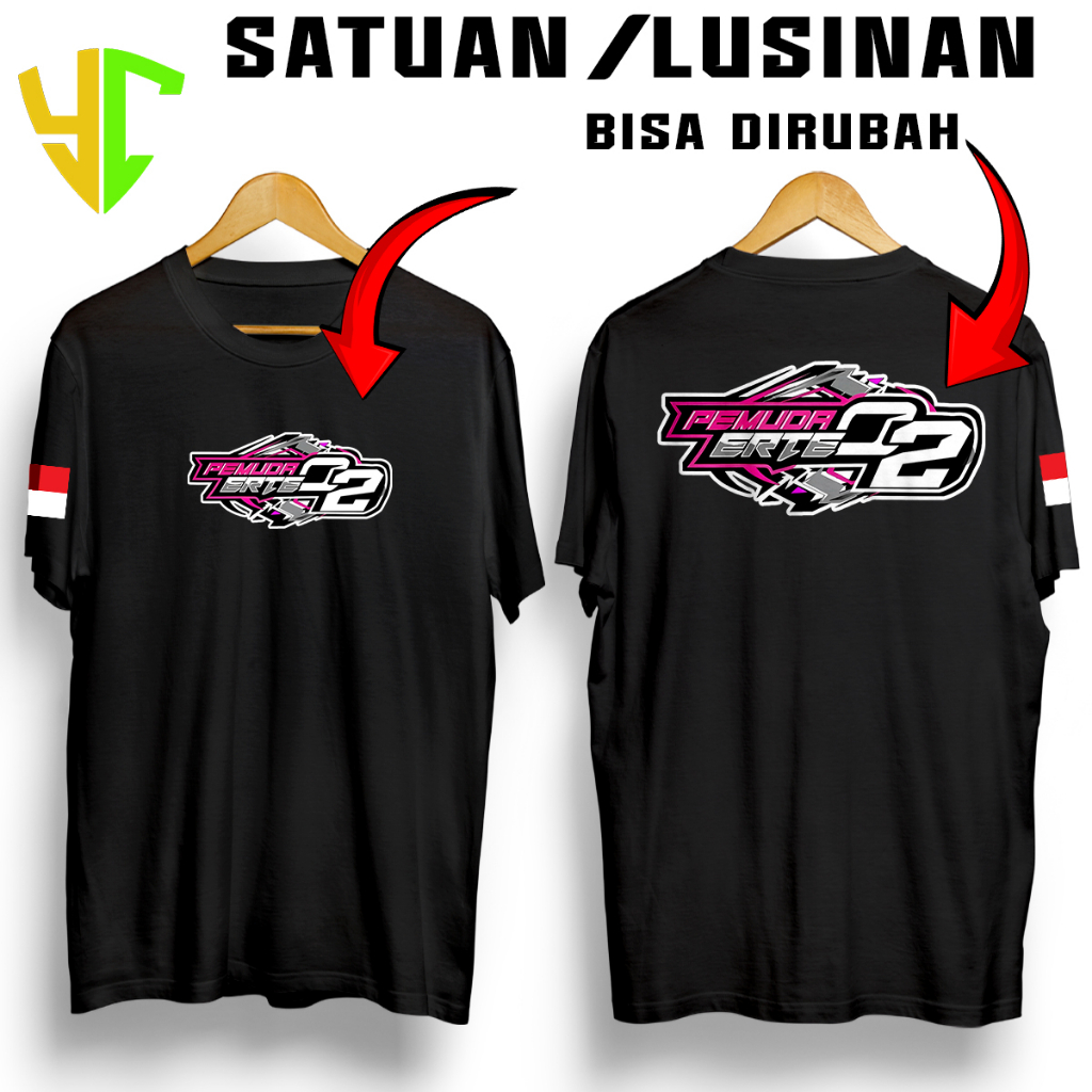 Jual YC Kaos PEMUDA RT Custom Nomor RT Kaos Viral Satuan/Lusinan Custom ...