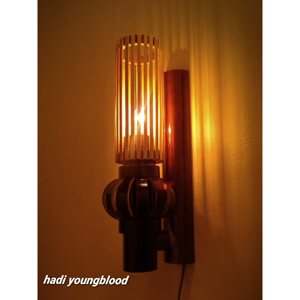 Jual Lampu Tempel Bambu / Lampu Hias Dinding / Lampu Tidur Malam / Lampu Dekorasi Unik Klasik ...