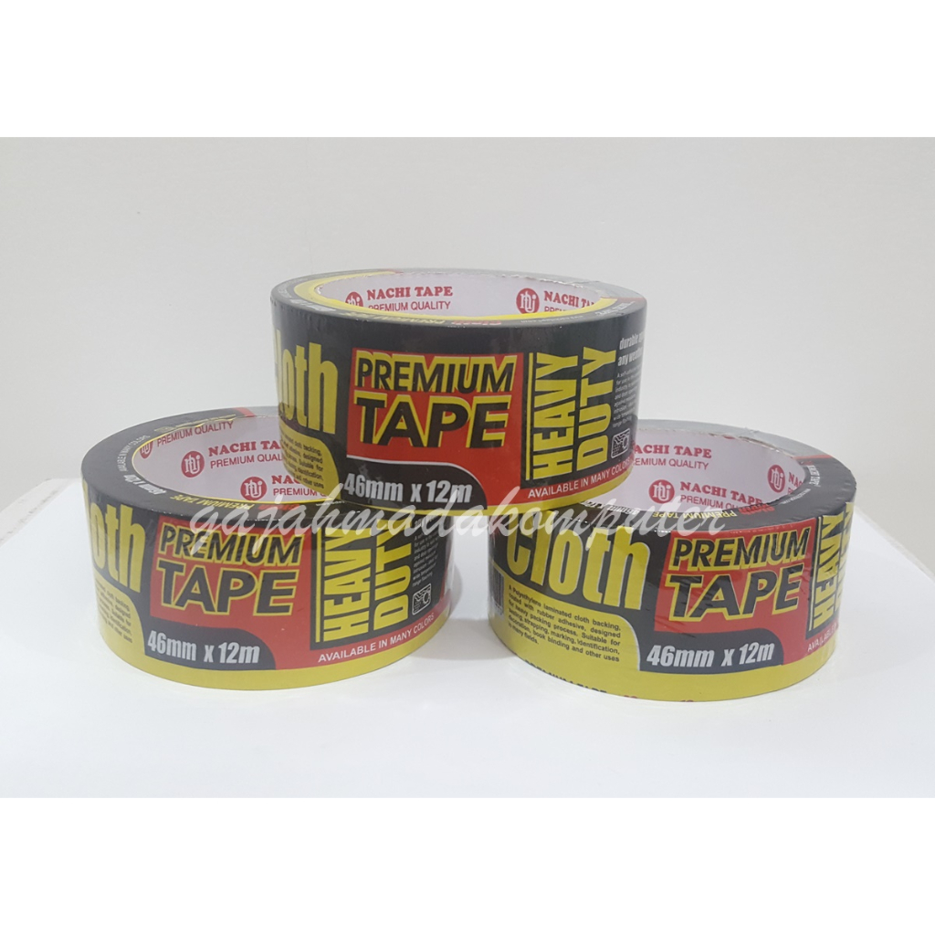 Jual Lakban / Plakban Kain Hitam Cloth Tape Nachi 2 inch (46 Mm X 12 ...