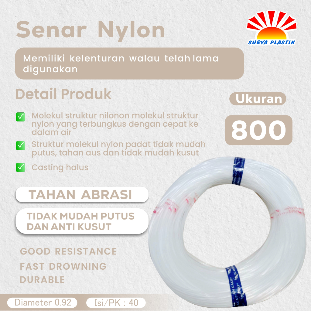 Jual Senar Cap Ikan Kakap Ukuran 800 (60) per Roll /Tali Senar Pancing ...
