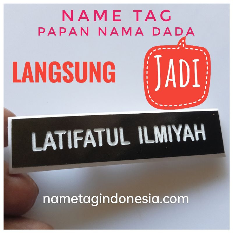 Jual LANGSUNG JADI NAME TAG PAPAN NAMA DADA TERCEPAT KILAT EXPRESS ...