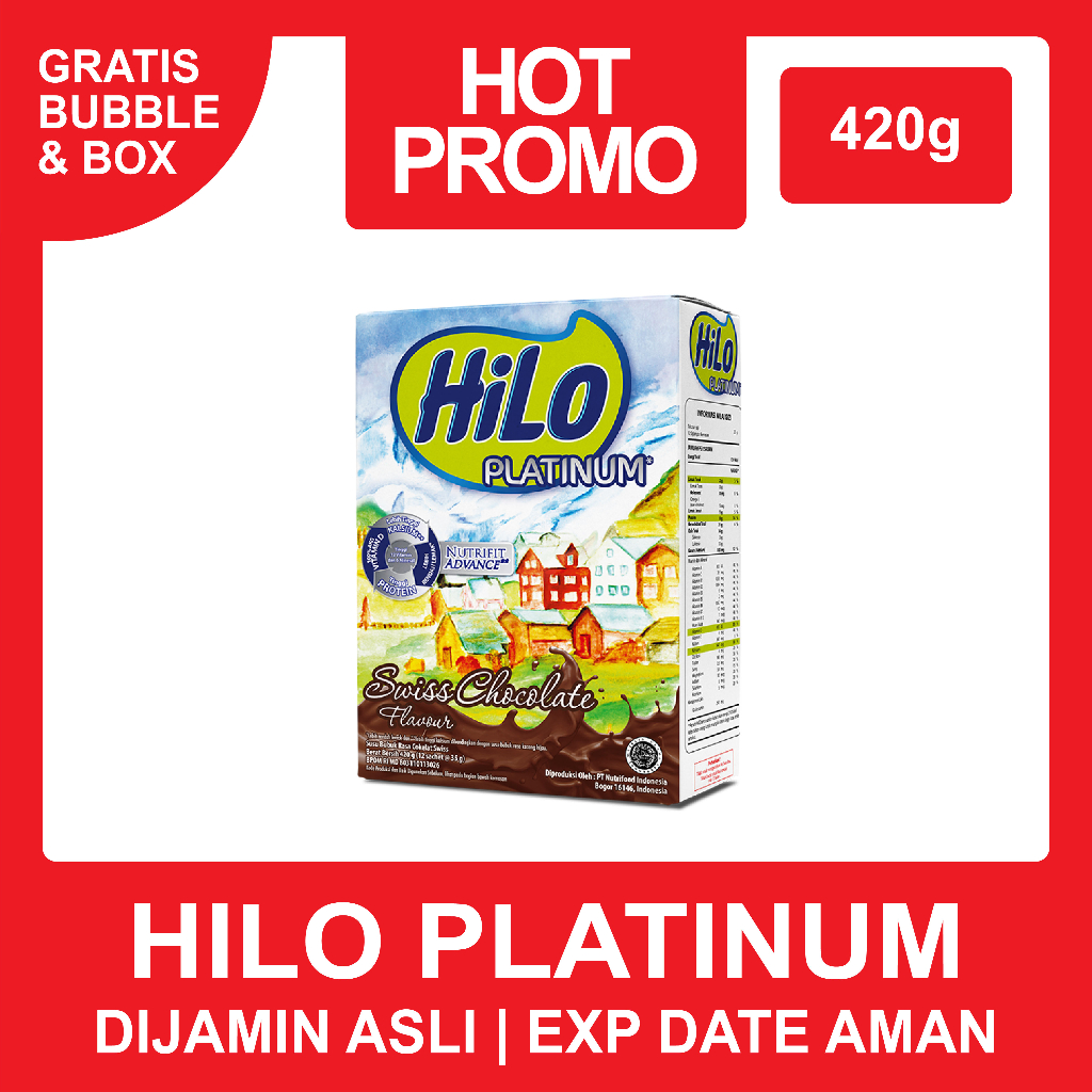 Jual Hilo Platinum Swiss Chocolate 420 g 420g 12 sachets x 35g | Shopee Indonesia