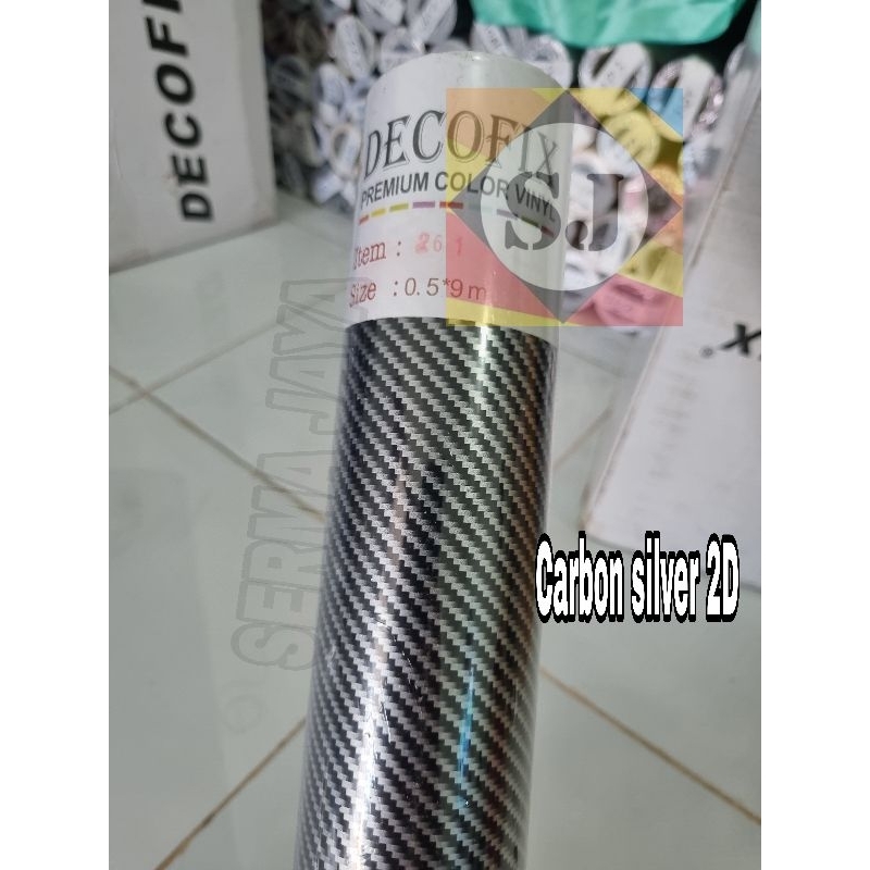 Jual Sticker Stiker Skotlet carbon karbon silver 2D DECOFIX roll (50cm ...