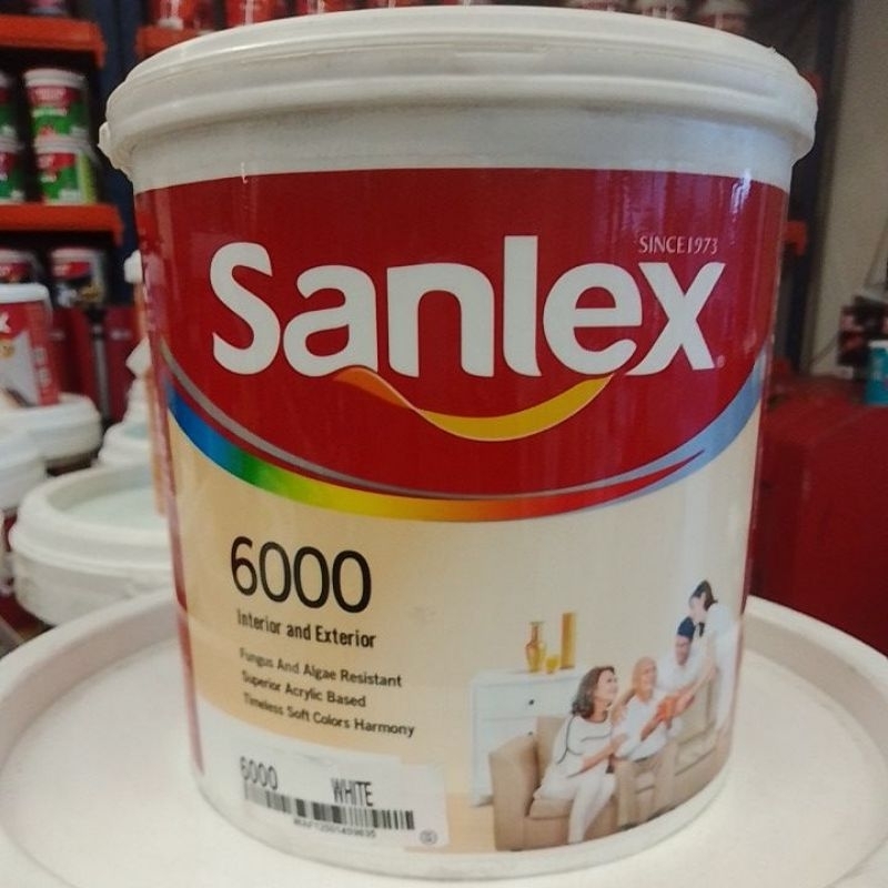 Jual Cat Tembok Putih Sanlex 6000 5kg | Shopee Indonesia