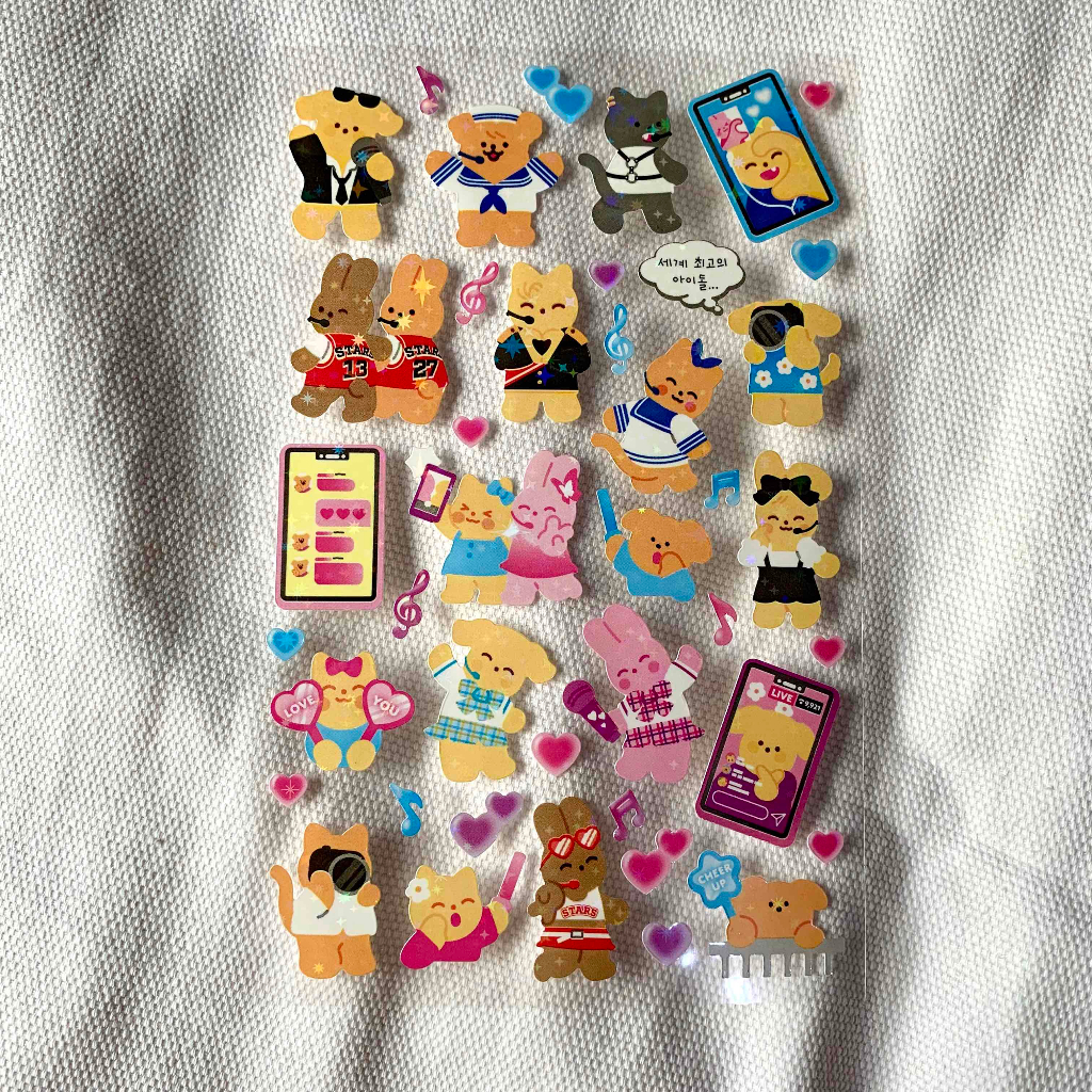 Jual Sharing Daiso sticker korea polco deco sparkle, hangeul, text ...