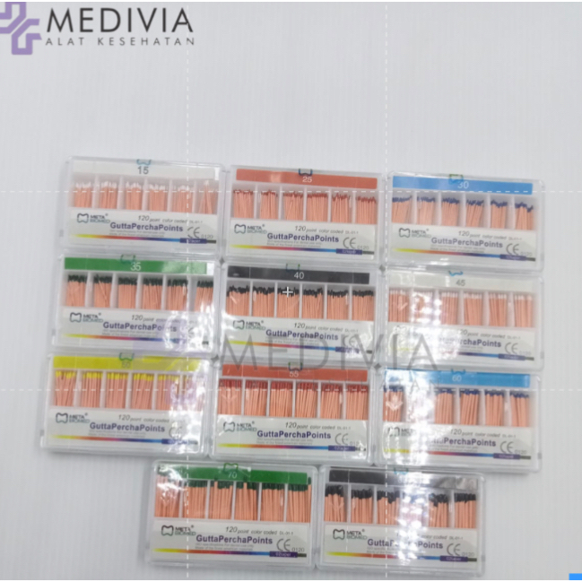 Jual GUTTA PERCHA POINTS 02 TAPER 15-40, 45-80 METABIOMED/ GUTTAP ...