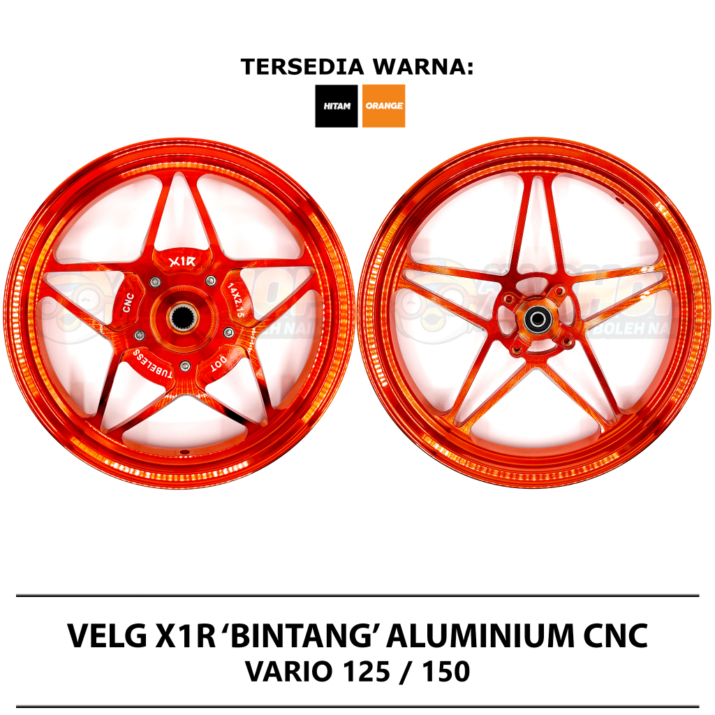 Jual Velg X1R Vario 125 / 150 Aluminium CNC Model Bintang | Shopee ...
