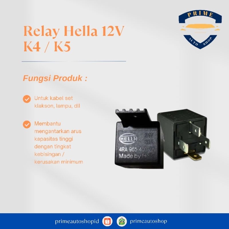 Jual Relay Hella 12V Kaki 4 Kaki 5 Original / Rellay Hella 12V 30A ...