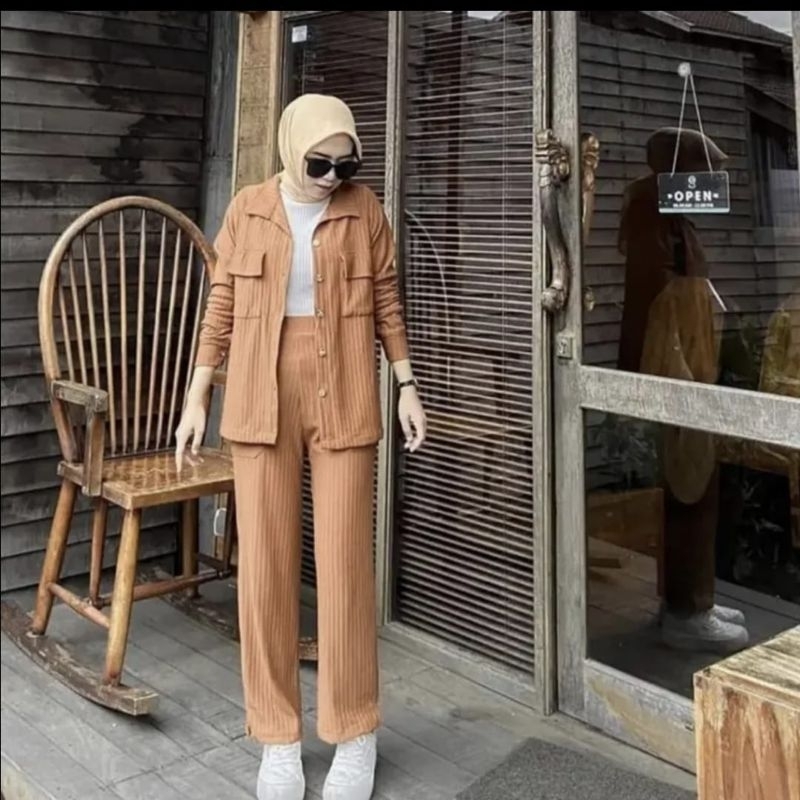 Jual Ghea Outer Pant Knit / One set Knit Pant | Shopee Indonesia
