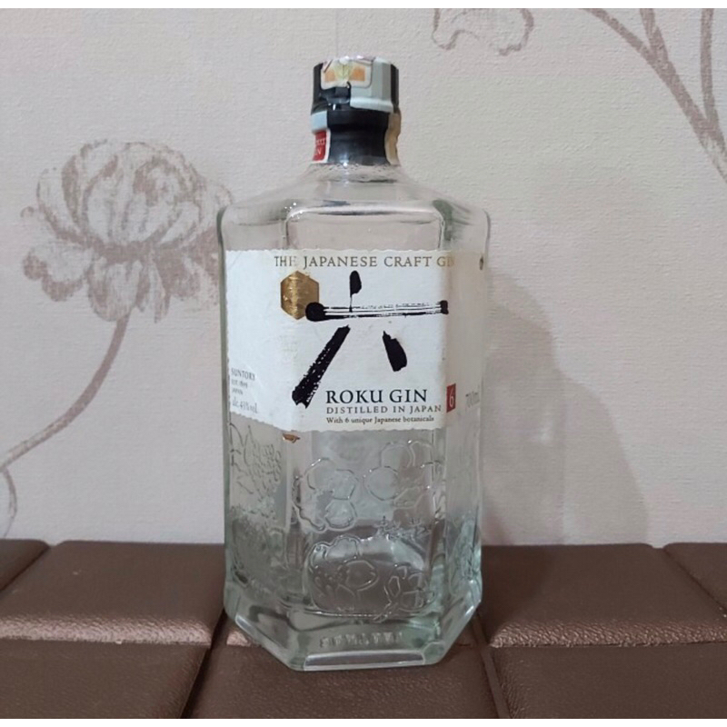 Jual botol bekas minuman miras roku gin japanese / botol pajangn /botol ...