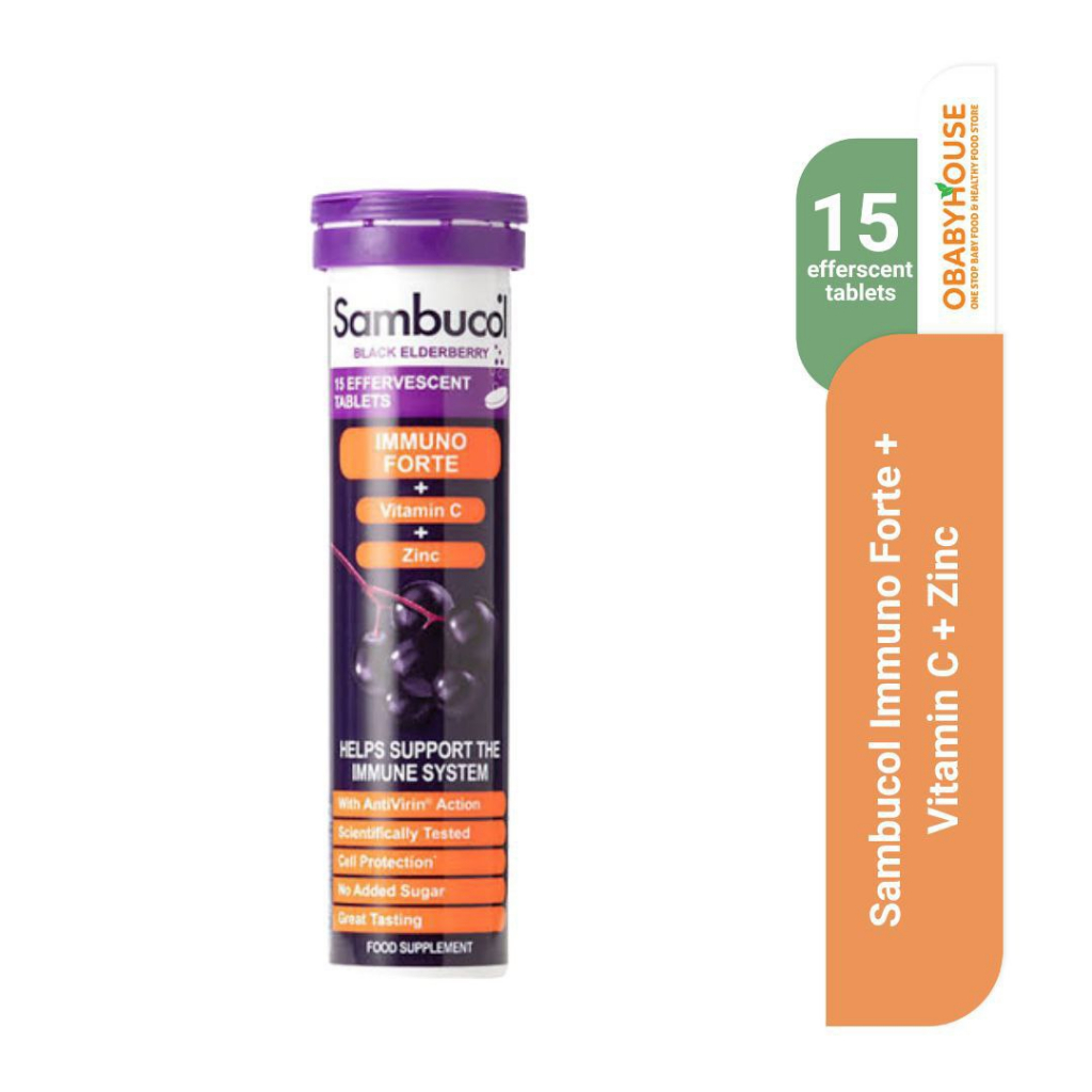 Jual Sambucol Immuno Forte + Vit C + Zinc 15 Effervescent Tablets ...