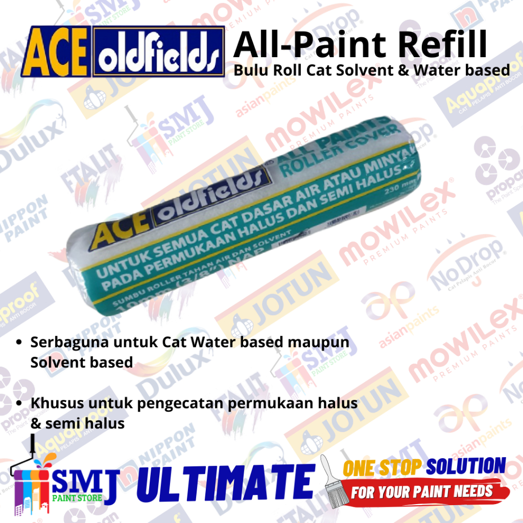Jual Bulu Refill Kuas Roll Cat Tembok dan Minyak ACE Oldfields ALL ...