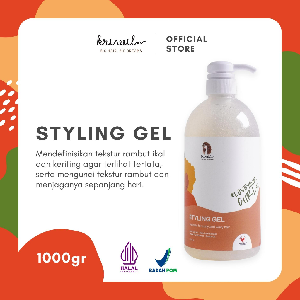 Jual Kriwil Styling Gel 1000gr - Mendefinisikan tekstur ikal dan ...