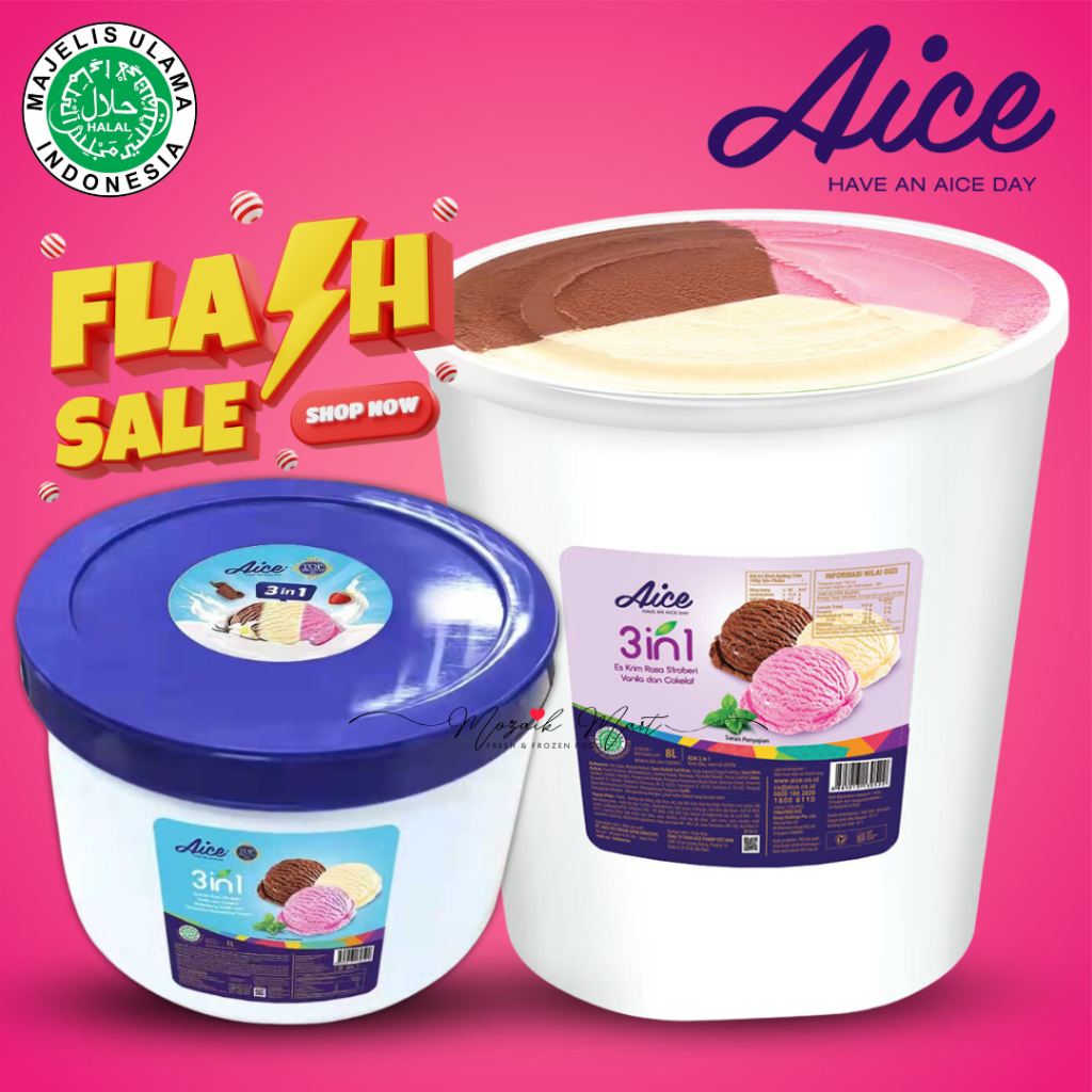 Jual Aice Eskrim 8 Liter dan 5 Liter - Emberan Bucket Rasa 3in1 Alpukat ...
