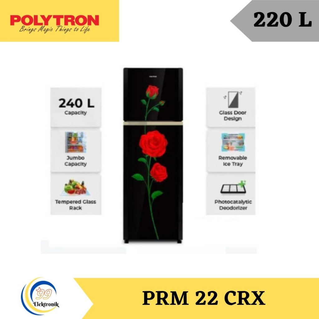 Jual KULKAS POLYTRON PRM 23 CRX BUNGA ROSE | Shopee Indonesia