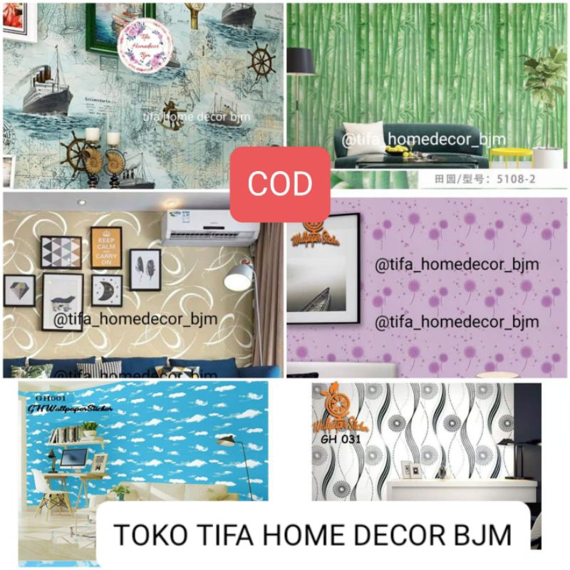 Jual WALLPAPER STICKER DINDING MOTIF CAKRA AWAN BAMBU DAN LAINNYA ...