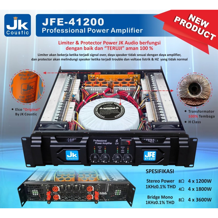 Jual Power JFE 41200 Power Amplifier Jk Coustic JFE 41200 | Shopee Indonesia