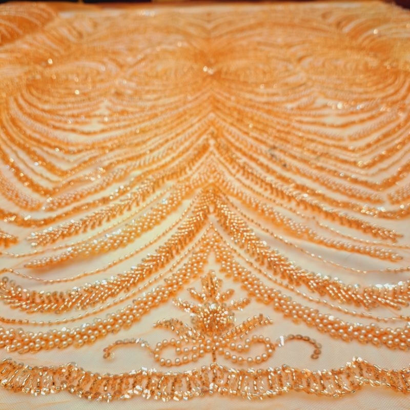 Jual (COD) bahan kain tulle korea full payet Jepang tebaru/tille brokat ...