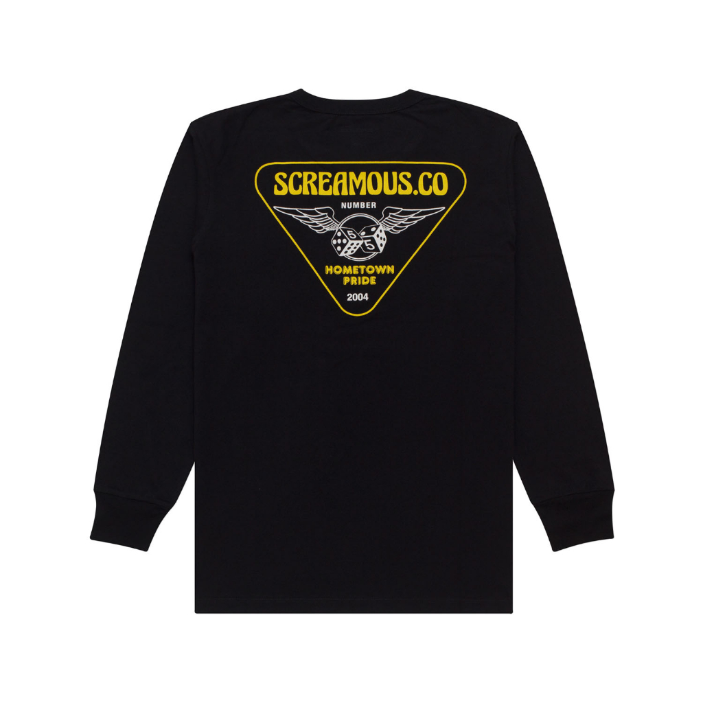 Jual Screamous Kaos T-Shirt Longsleeves DICE WINGS BLACK | Shopee Indonesia