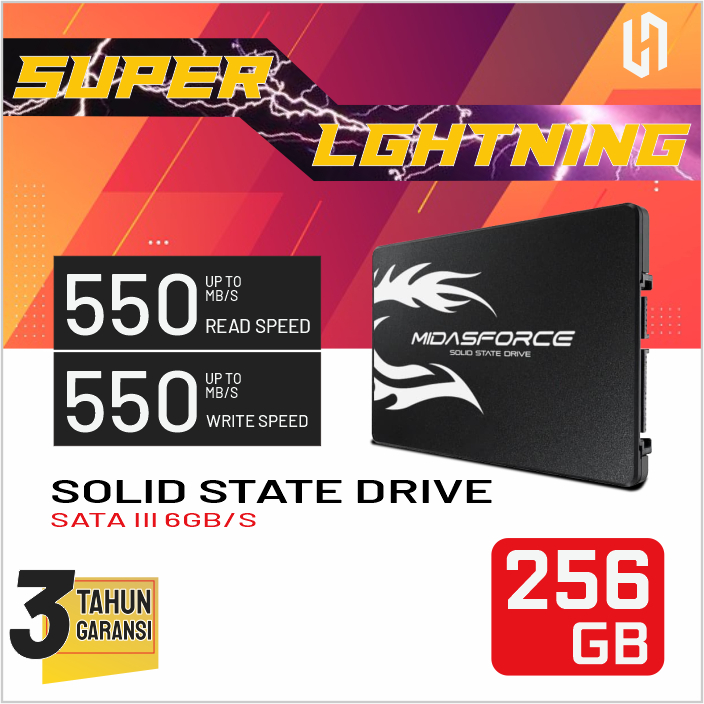 Jual SSD 256GB SATA III 2.5" Midasforce Super Lightning | Shopee Indonesia
