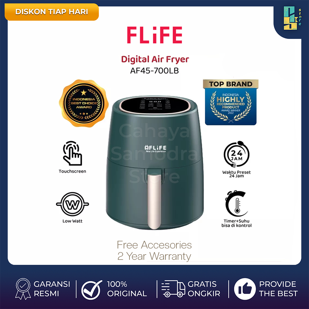 Jual FLIFE Digital Air Fryer 4.5 Liter - Super Low Watt - Model AF45 ...