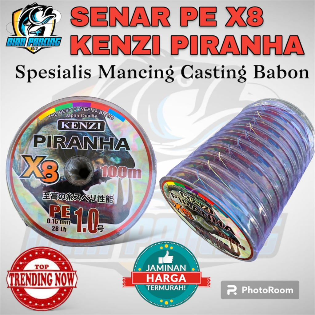 Jual Senar Pancing PE Kenzi Piranha X8 100 m Connecting Warna Pelangi | Shopee Indonesia