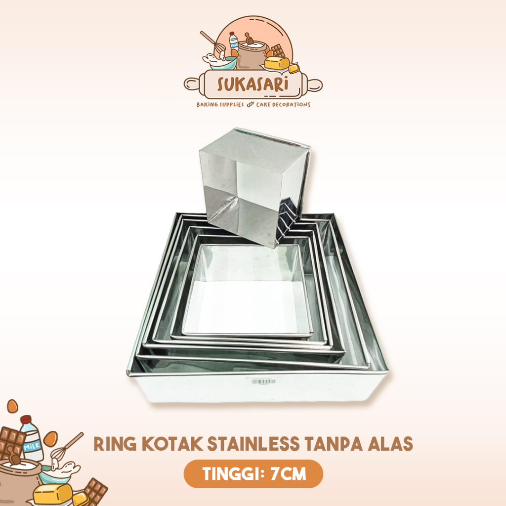 Jual Sukasari - Ring Kue Kotak Stainless Tanpa Alas Tinggi 7 cm ...