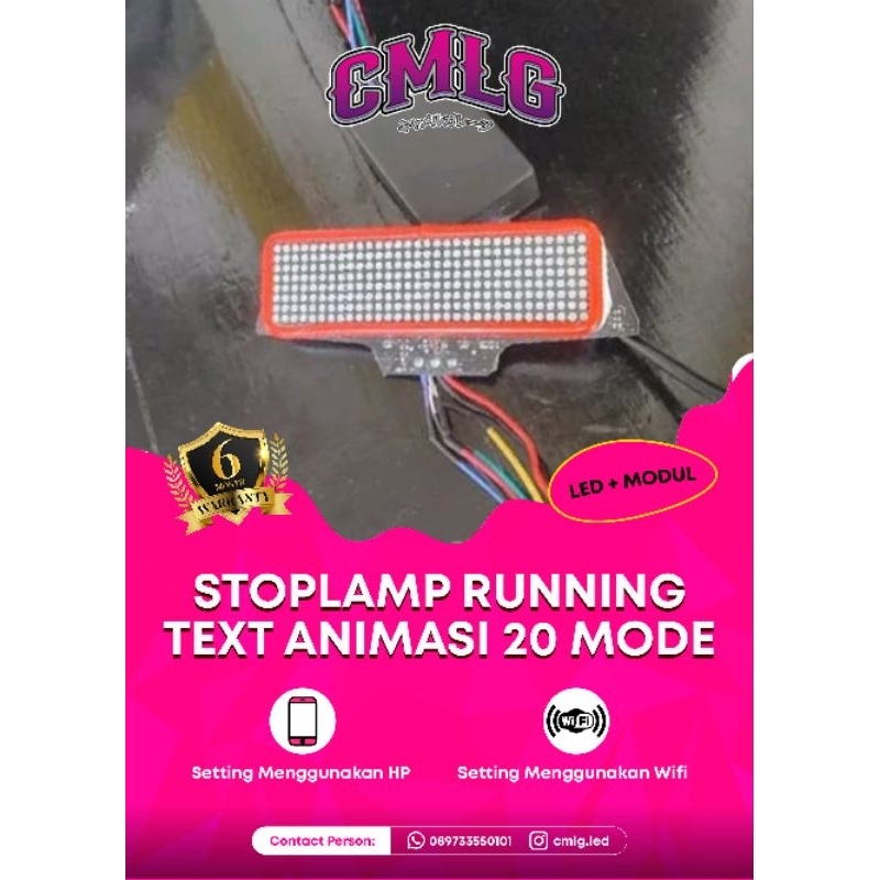 Jual Stoplamp running text animasi vario 125/150 led new LED + MODUL ...