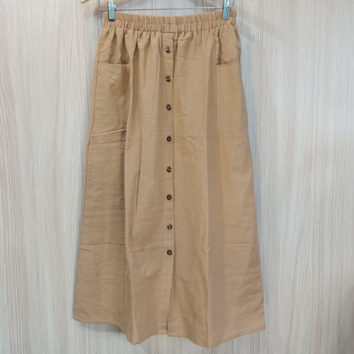 Jual ROK LINEN PANJANG PREMIUM / ROK PANJANG WANITA | Shopee Indonesia
