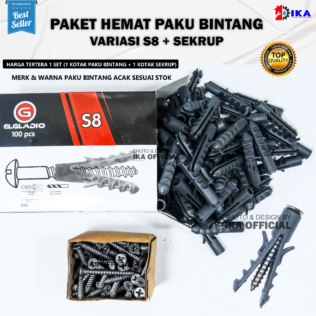 Jual DINABOLT S5 | S6 | S8 | S10 | S12 Dan SKRUP SET / SKRUP/PAKU/BAUT S8 + skrup warna abu-abu ...