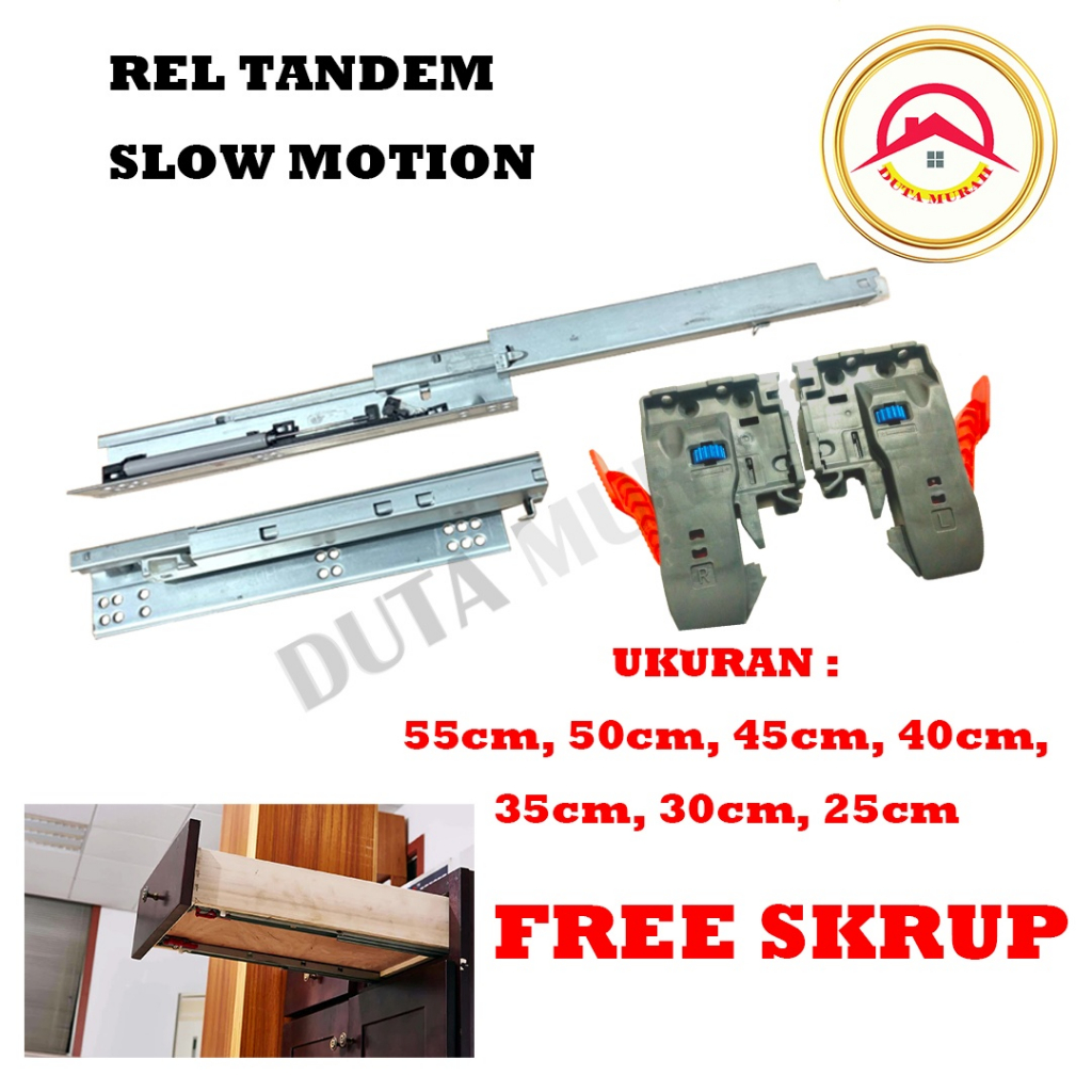 Jual Rel Laci Tandem Slowmotion Double Extention (2x Tarikan) 30 cm Isi ...