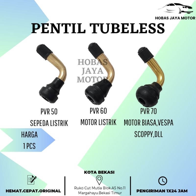 Jual Pentil Ban Tubeless Bengkok PVR 50 PVR 60 PVR 70 sepeda motor listrik scoopy | Shopee Indonesia