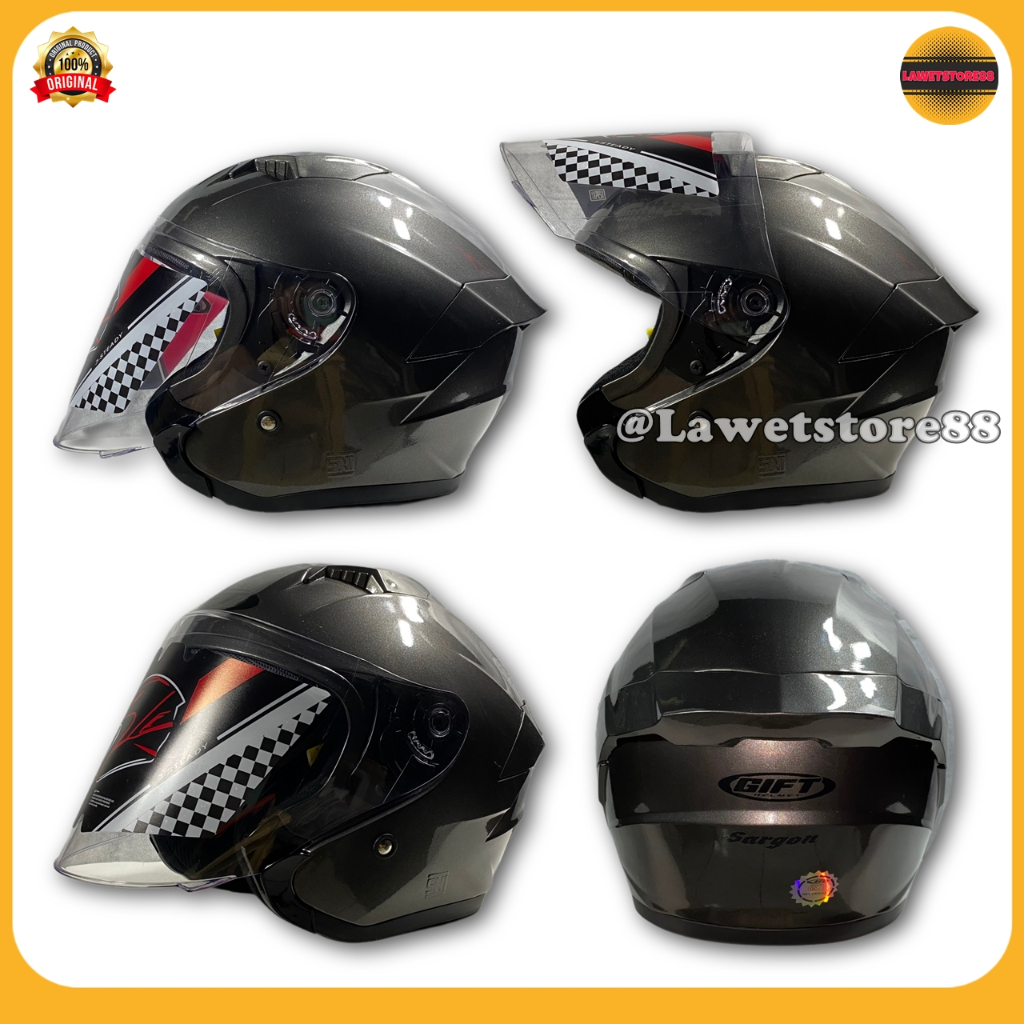 Jual Helmets Sepeda Motor Half Face Gift Sargon Solid Polos Original ...