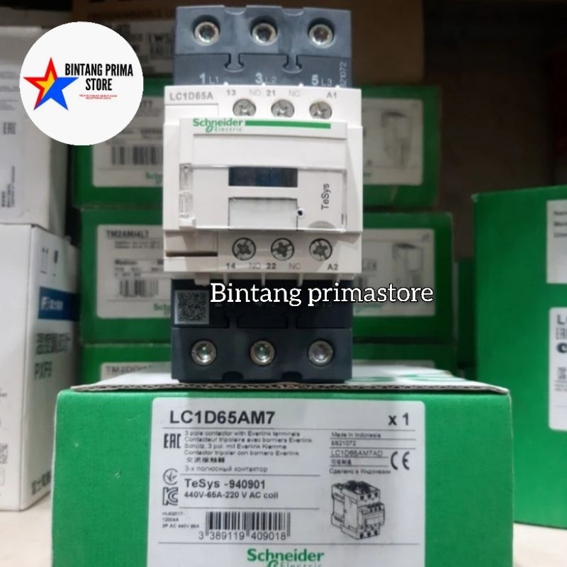 Jual Kontaktor /contactor LC1D65A M7 3 phase koil 220v mrk schneider | Shopee Indonesia