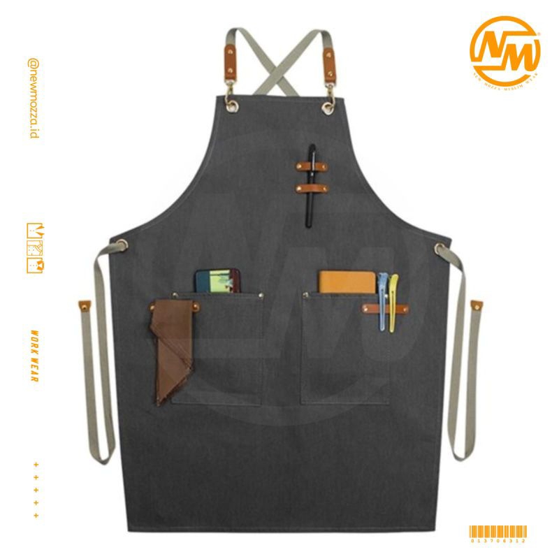 Jual NM ACL.V4 Apron Leather Canvas Sueding Unisex Handmade Original ...