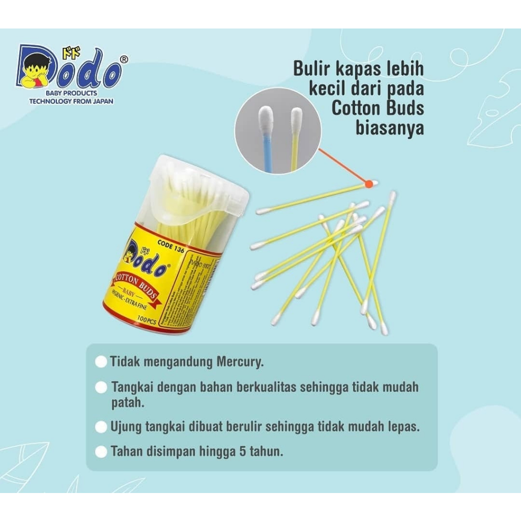 Jual Cotton bud baby DODO - extra Fine / pembersih telinga bayi DODO ...
