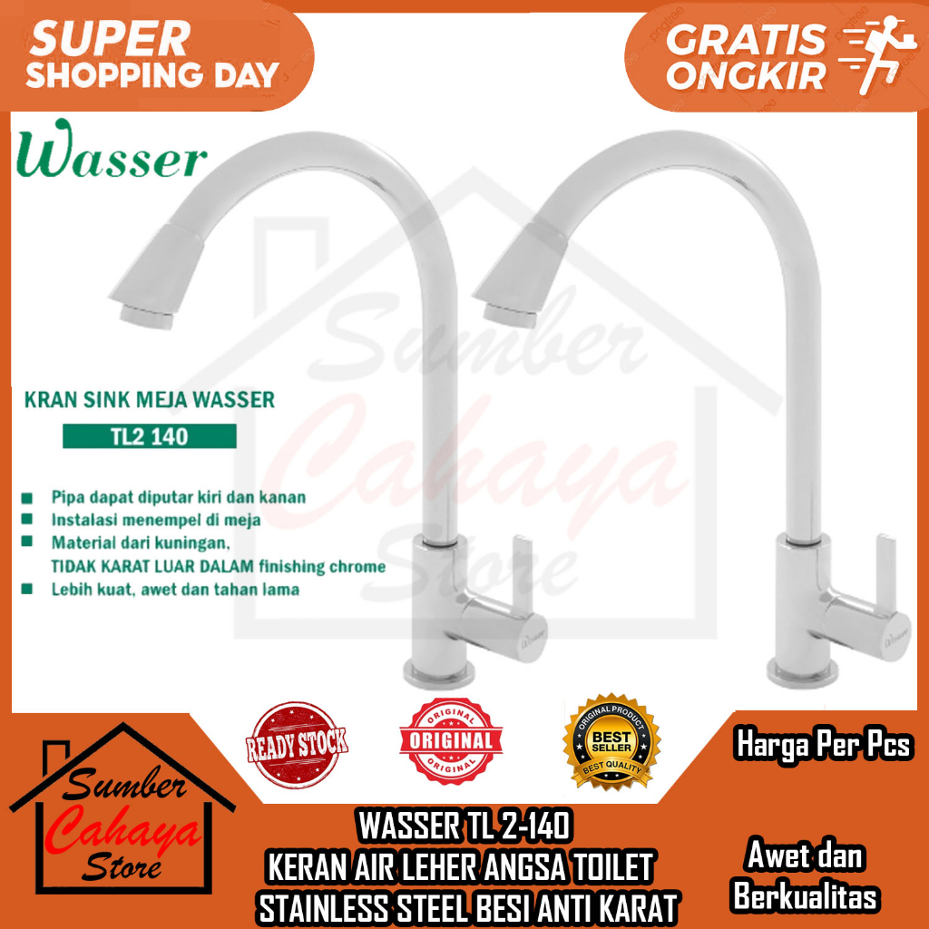 Jual WASSER KERAN LEHER ANGSA TL 2-140 KRAN PANCURAN WASTAFEL BATH UP ...