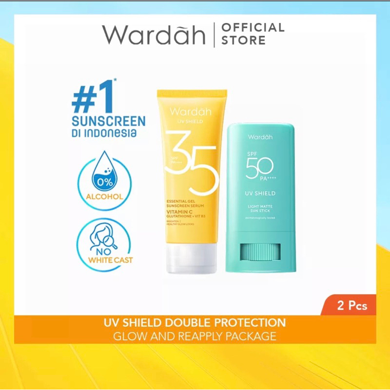 Jual WARDAH UV SHIELD DOUBLE PROTECTION GLOW & REAPPLY | Shopee Indonesia
