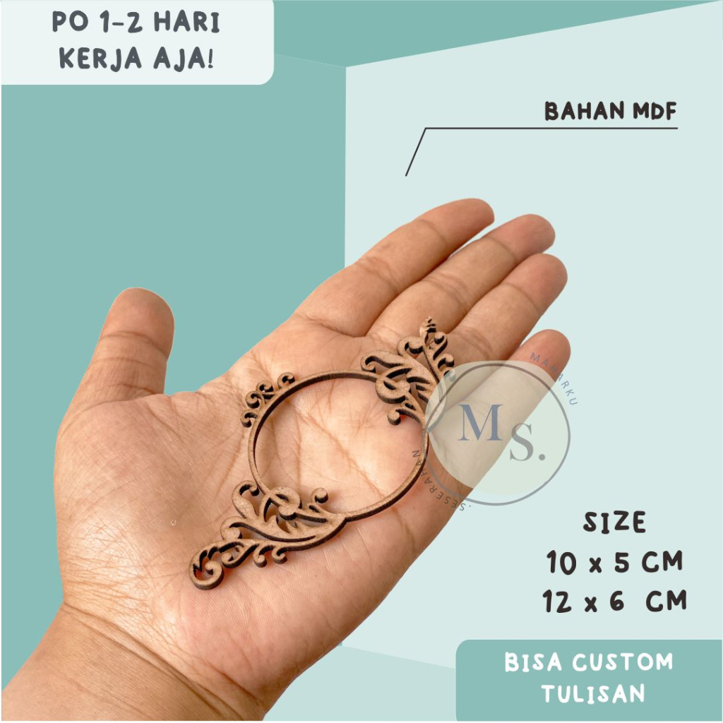 Jual READY frame border inisial nama logam mulia bulat salur kayu mdf ...