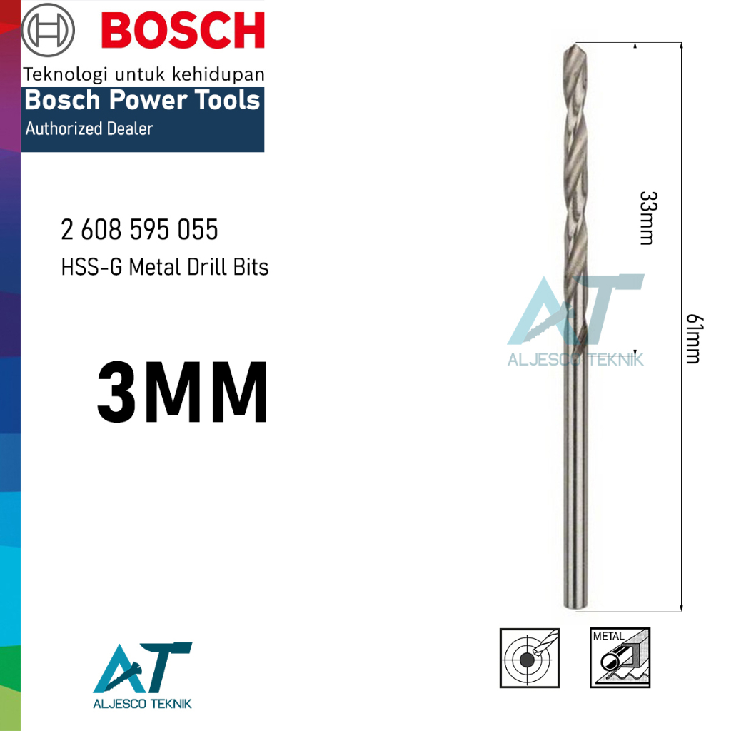 Jual BOSCH MATA BOR HSS 3MM 3 MM HSS-G | Shopee Indonesia