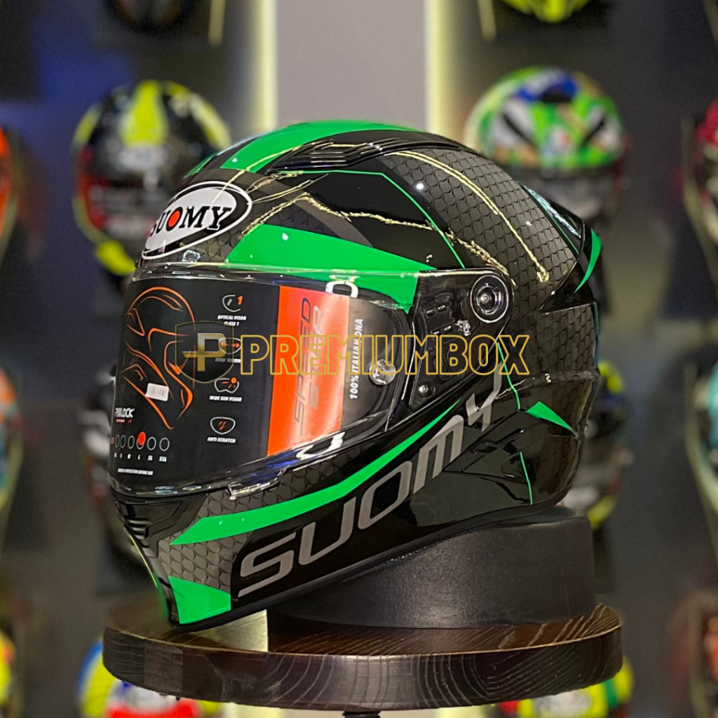 Jual HELM SUOMY SPEEDSTAR RAP GREEN / FULL FACE / HELM MOTOGP / DEWASA ...
