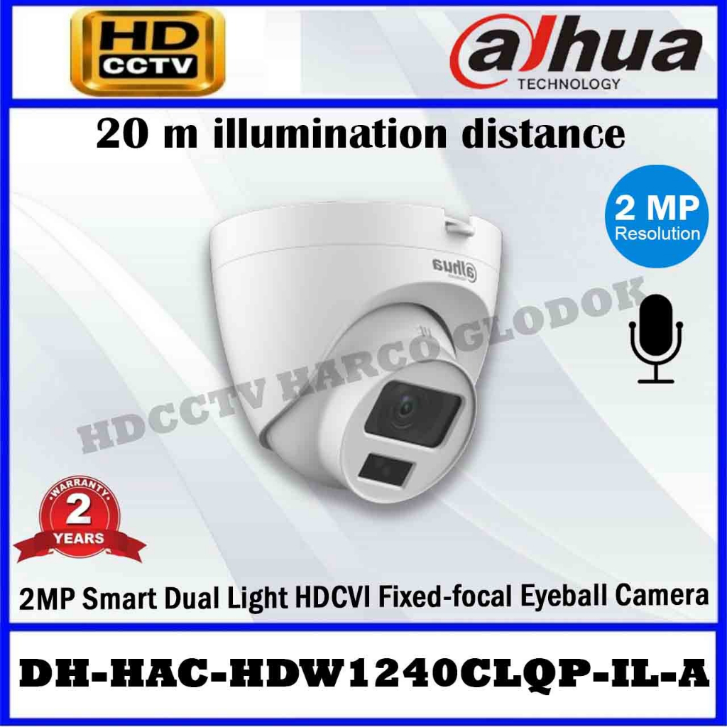Jual CAMERA DAHUA 2MP FULL COLOR BUILT IN MIC INDOOR HDW1240CLQP-IL-A ...